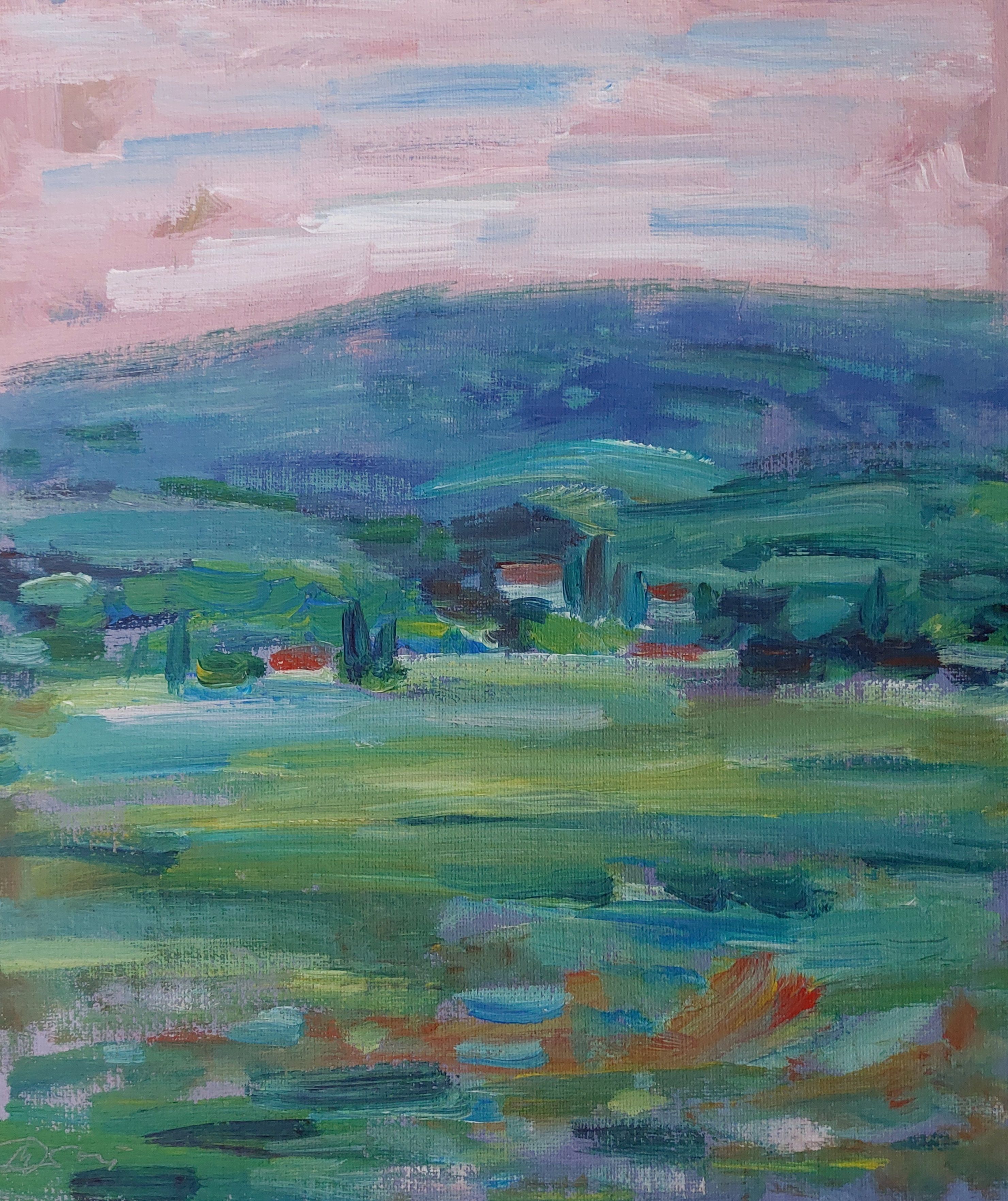 aukcije.hr - Slikar Mario Jurčević akril platno 35x30 cm