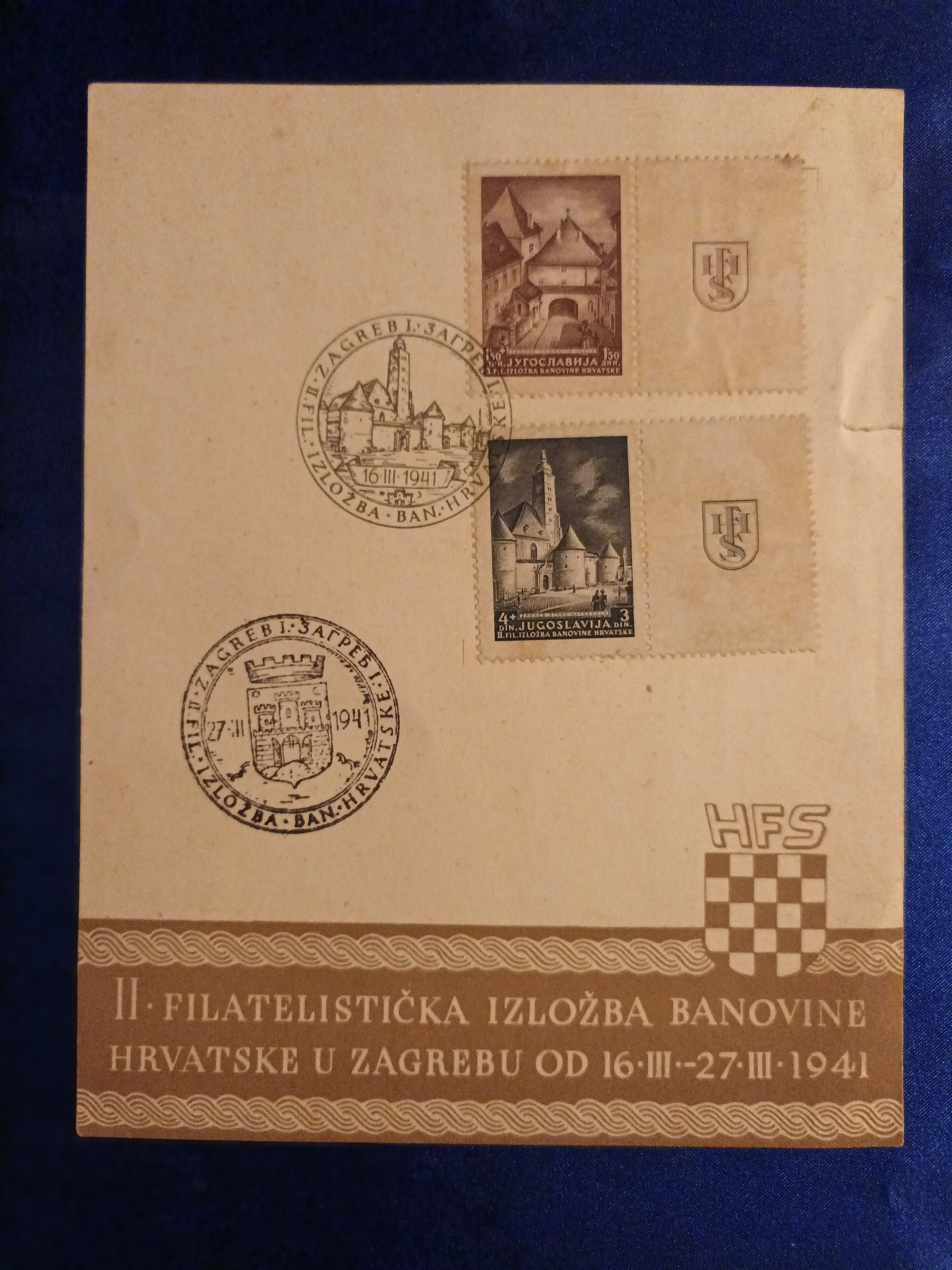 aukcije.hr - MARKICE I PEČATI NA TANJEM KARTONU BANOVINA HRVATSKA