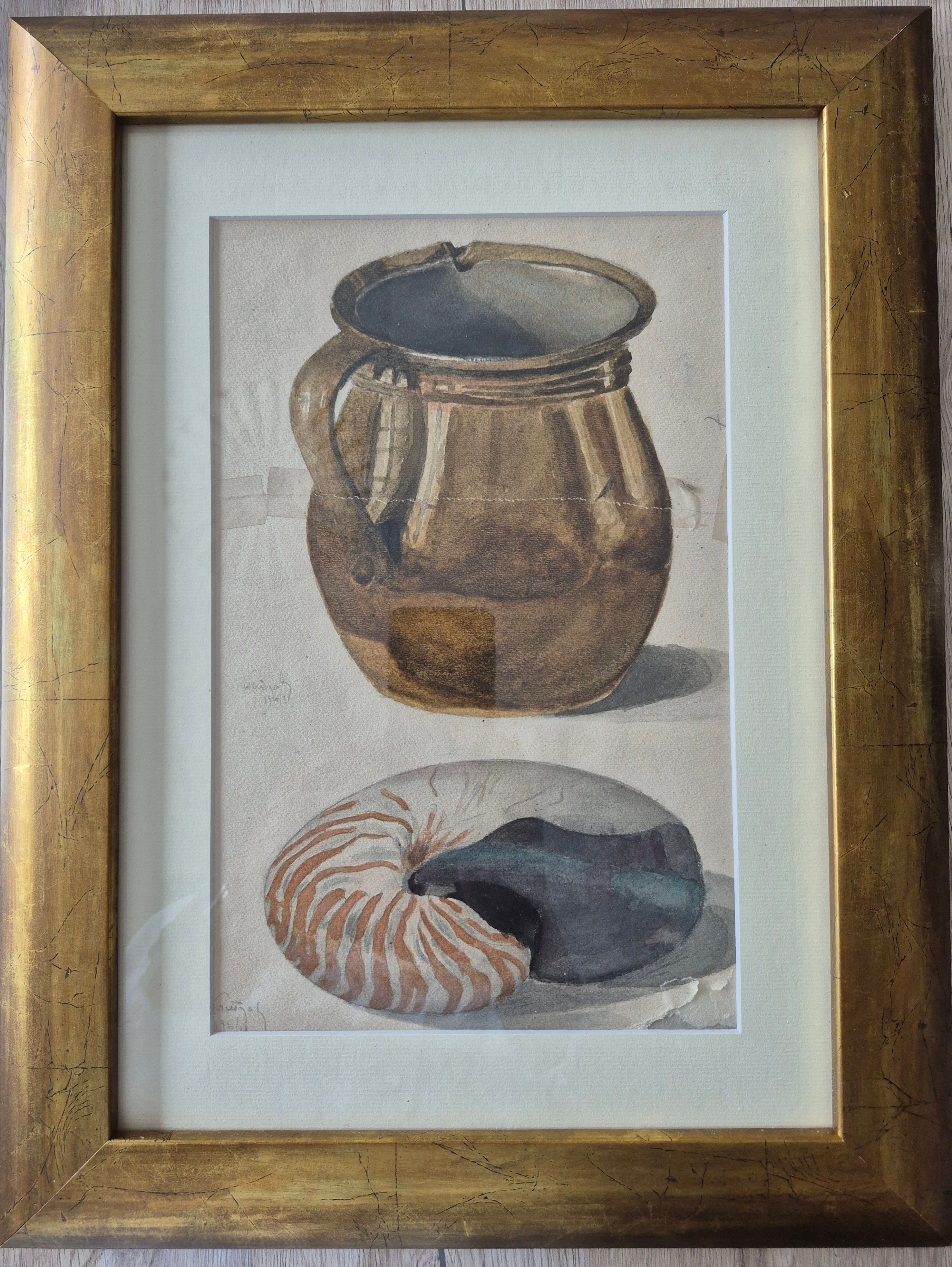 aukcije.hr - RUDOLF KRUŠNJAK - Mrtva priroda, stari akvarel, 1920./21 ...