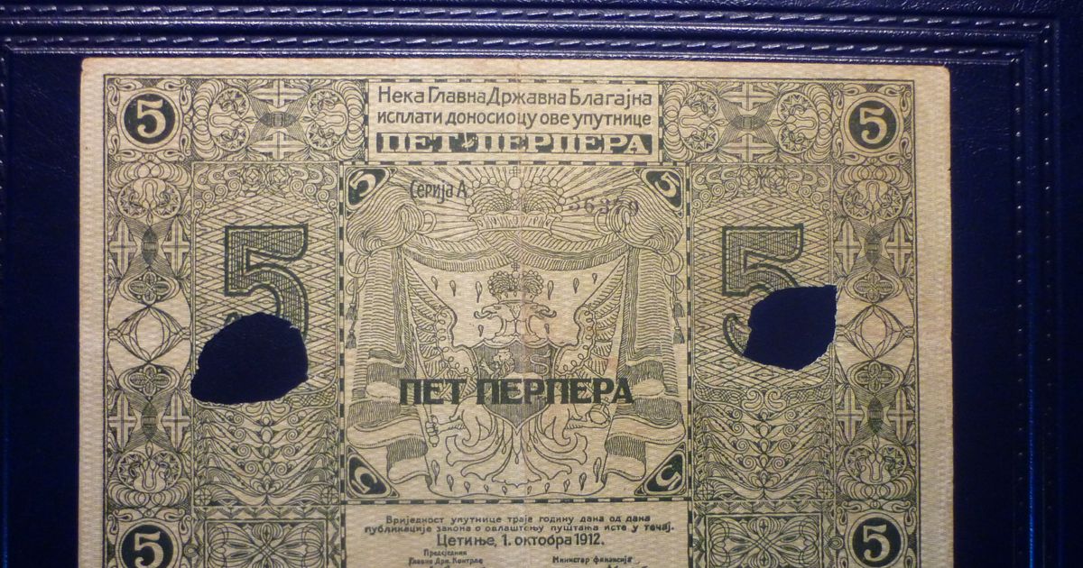 aukcije.hr - CRNA GORA 5 PERPERA 1912