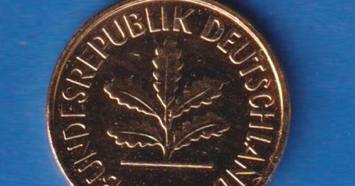 aukcije.hr - 2554 - NJEMAČKA 5 PFENNING MARK 1993 UNC - 24 karatna pozlata