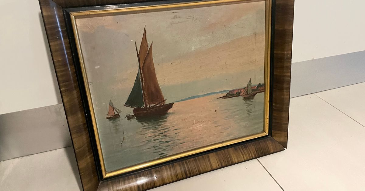 aukcije.hr - Ulje na platnu Ljubomir Duvnjak,40x35cm sa okvirom,sve kako je slikano