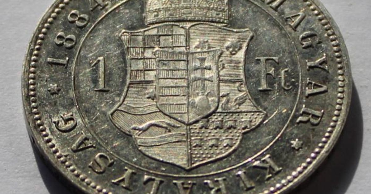 aukcije.hr - Rijetko 1 Forint 1884 obod revers 29mm 12.36gr