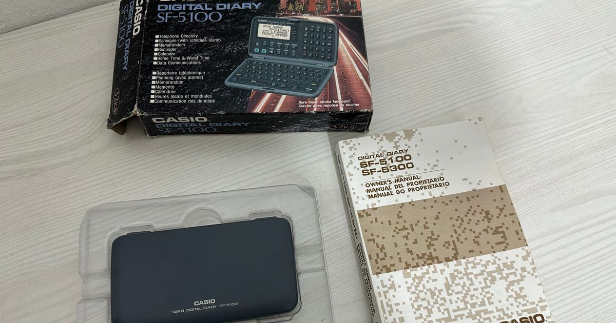 aukcije.hr - Casio digital diary SF-5100,novo u kutiji,a jako staro ...