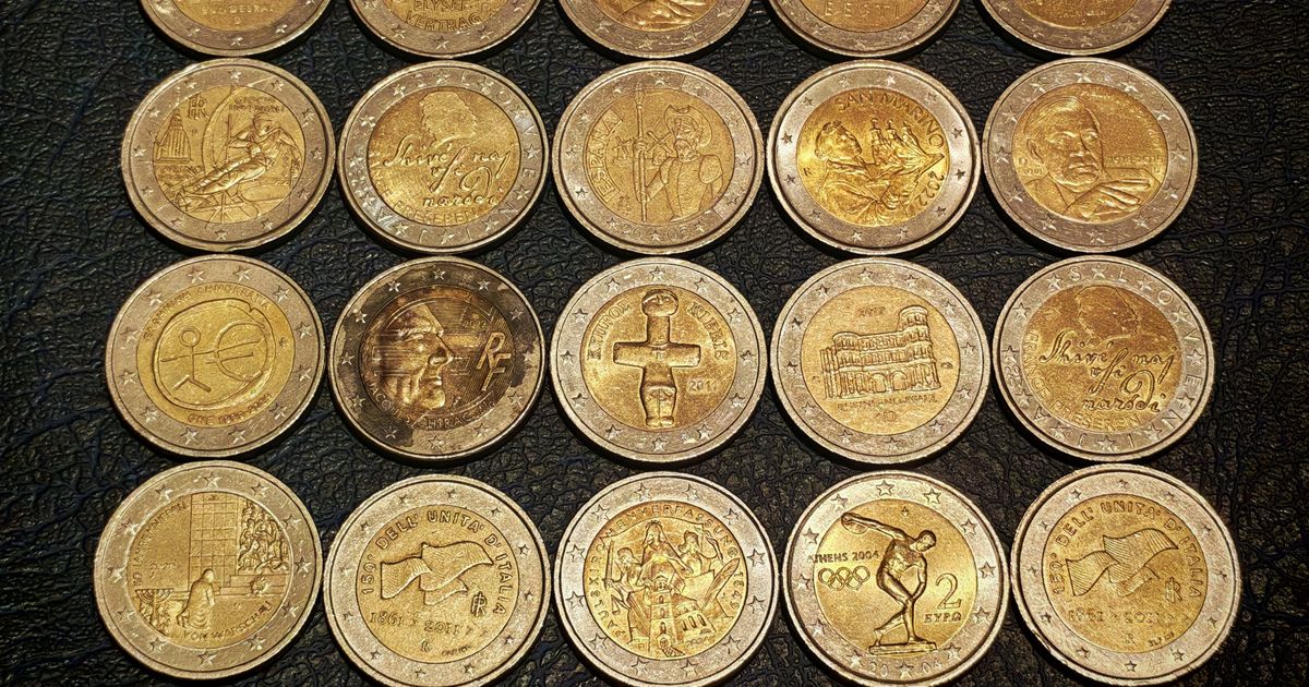 aukcije.hr - JUBILARNE KOVANICE 2 EURO x 24 Kom. = 48 € NOMINALE / VF ...