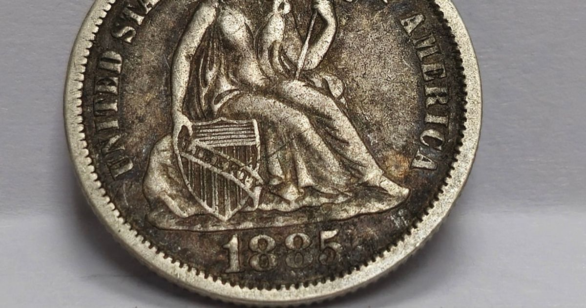 aukcije.hr - USA Seated dime 1885 ,big date, srebro,2.47gr,vrlo rijetko
